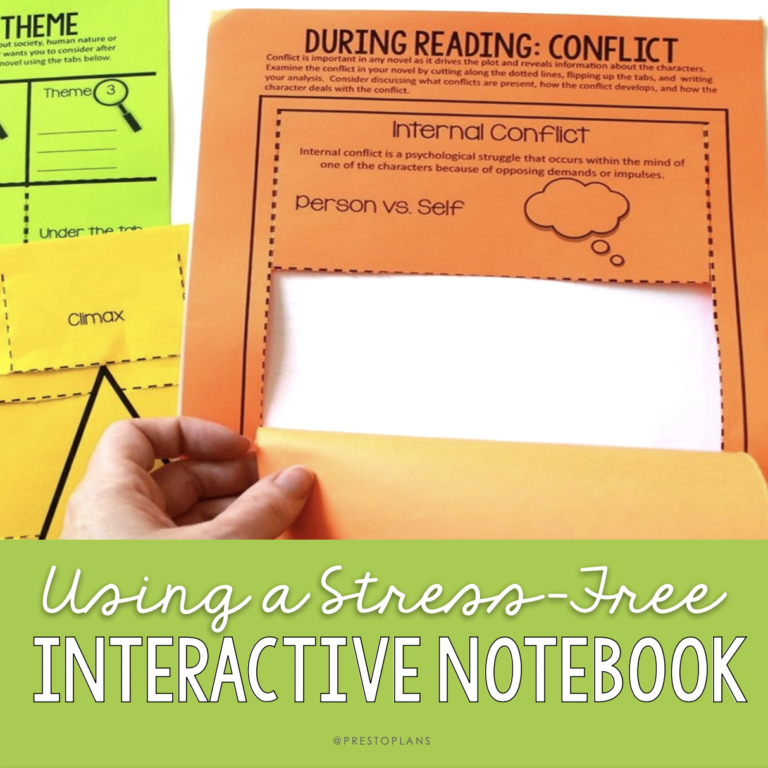 Using Interactive Notebooks With Novels & Short Stories - Presto Plans