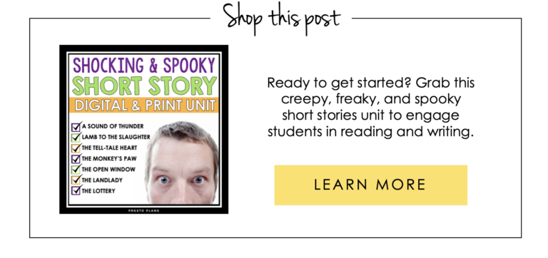 Scary Short Stories To Teach Around Halloween - By Presto Plans