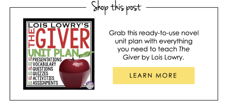 8 Creative Activities to Teach The Giver (by Lois Lowry)