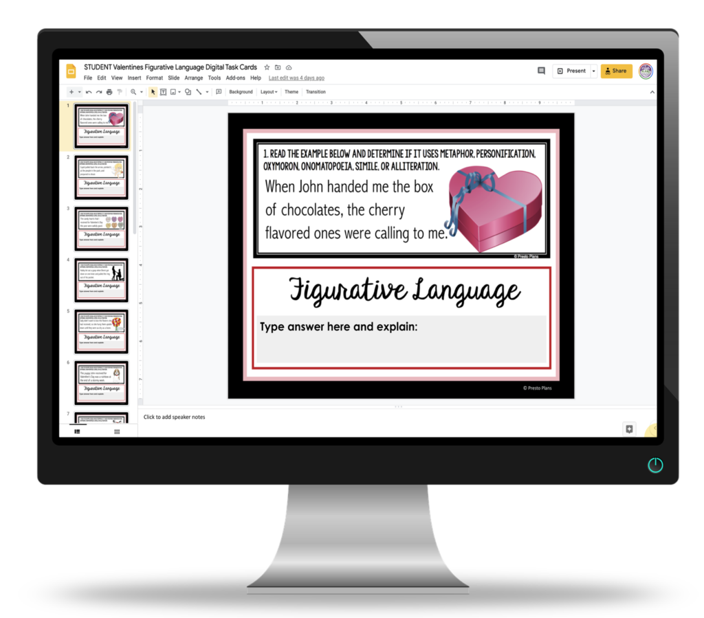 Valentine’s Day Activities For Middle and High School English - Presto ...