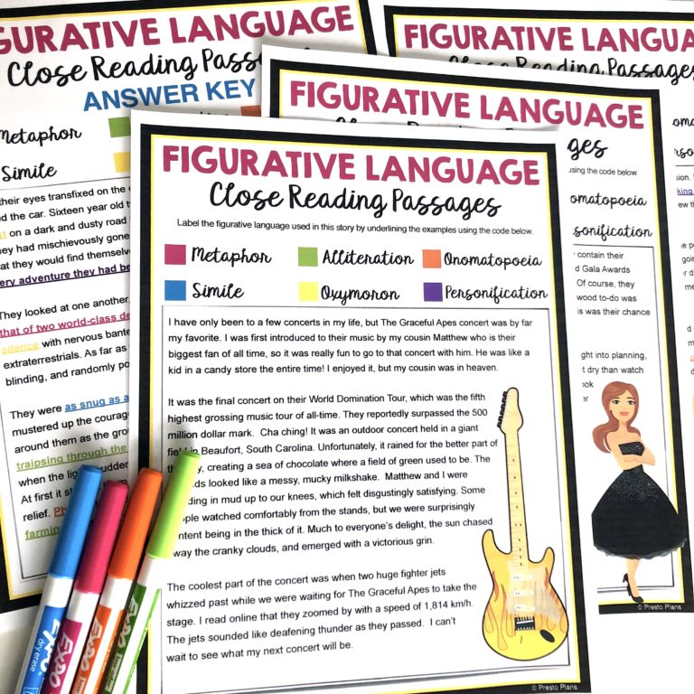 8 Creative Figurative Language Activities for Review - Presto Plans