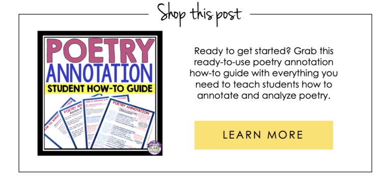 Teaching Students How to Annotate Poetry - Presto Plans