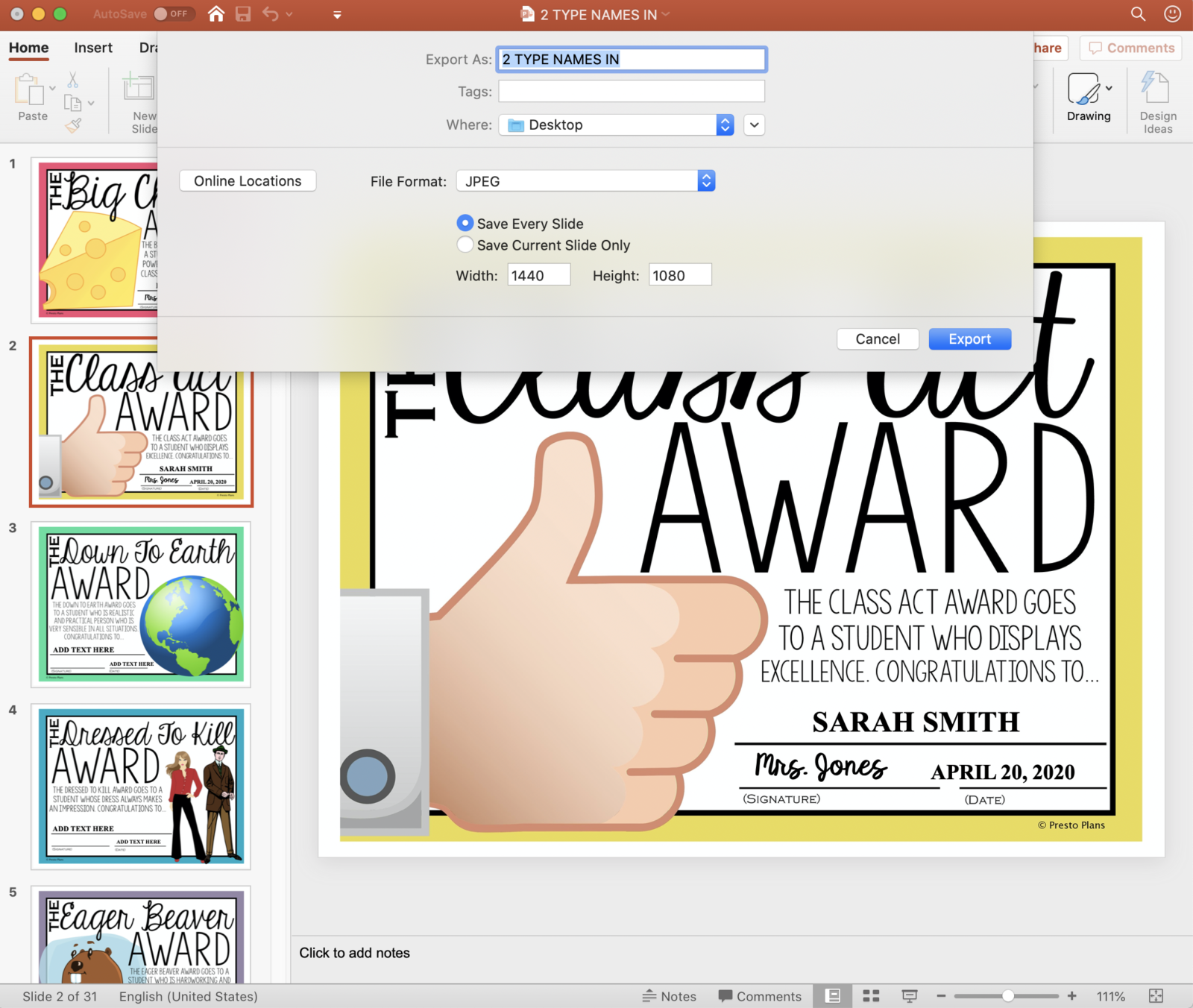HOW TO SHARE STUDENT AWARDS DIGITALLY - Presto Plans