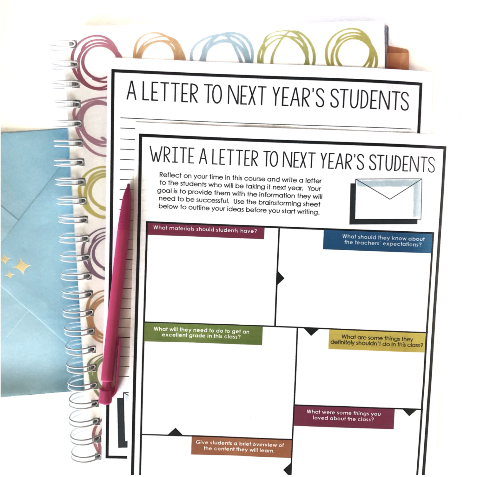 End of the Year Activity: Write a Letter to Next Year's Students ...