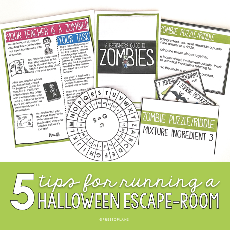 5 Tips for Running a Halloween Escape Room For Middle High ELA: Zombie ...