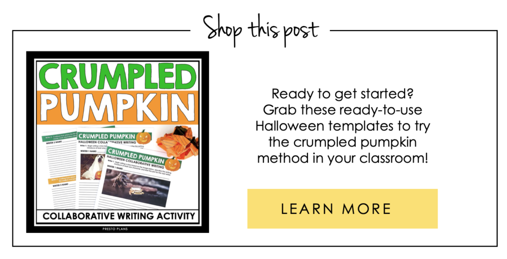 Halloween Writing Activity: Crumpled Pumpkin - Presto Plans