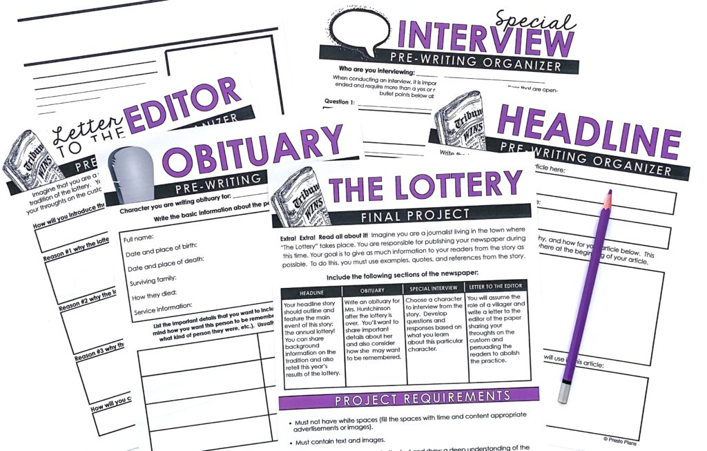 Teaching The Lottery by Shirley Jackson - Presto Plans