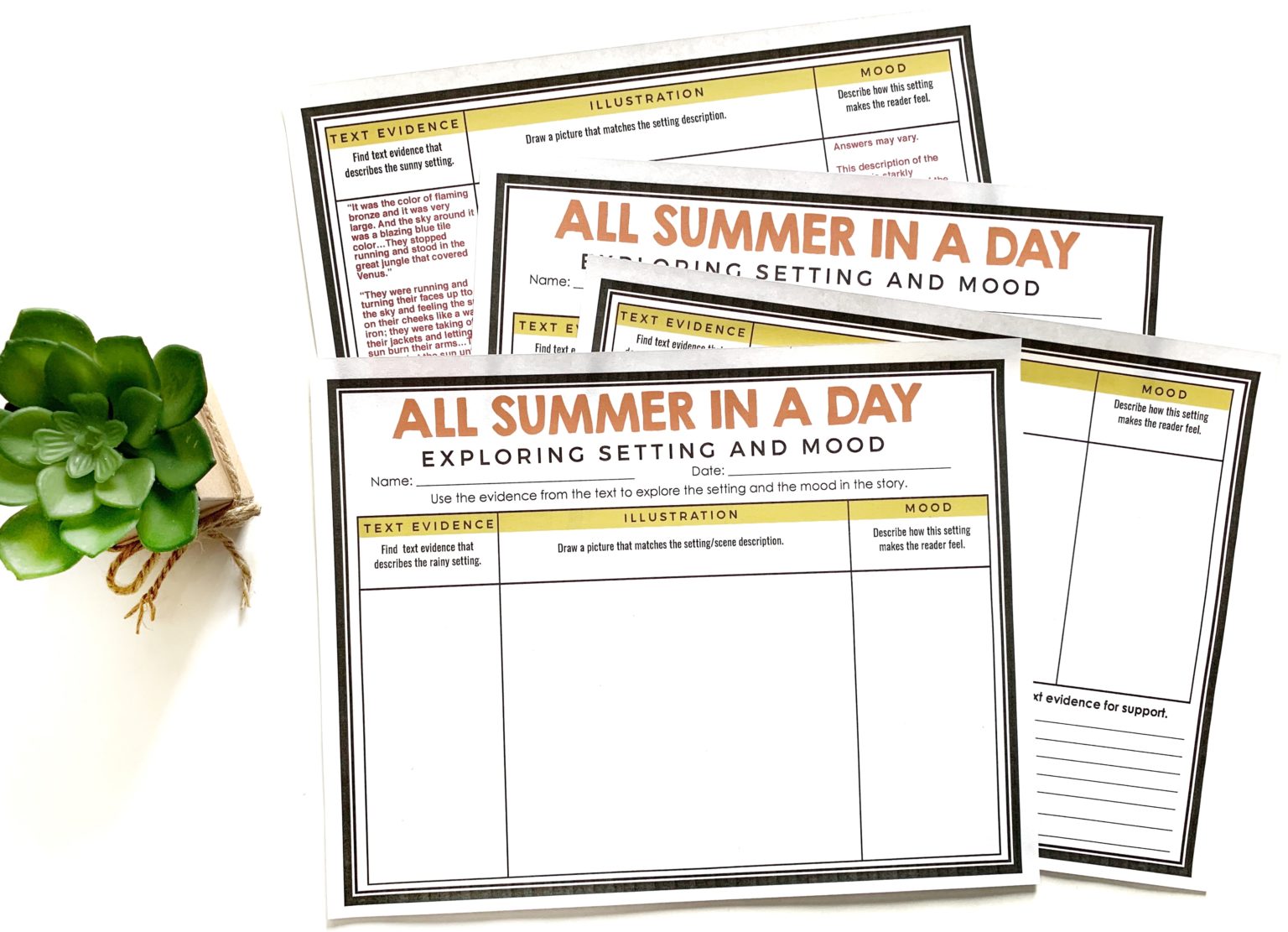 Teaching All Summer in a Day by Ray Bradbury - Presto Plans