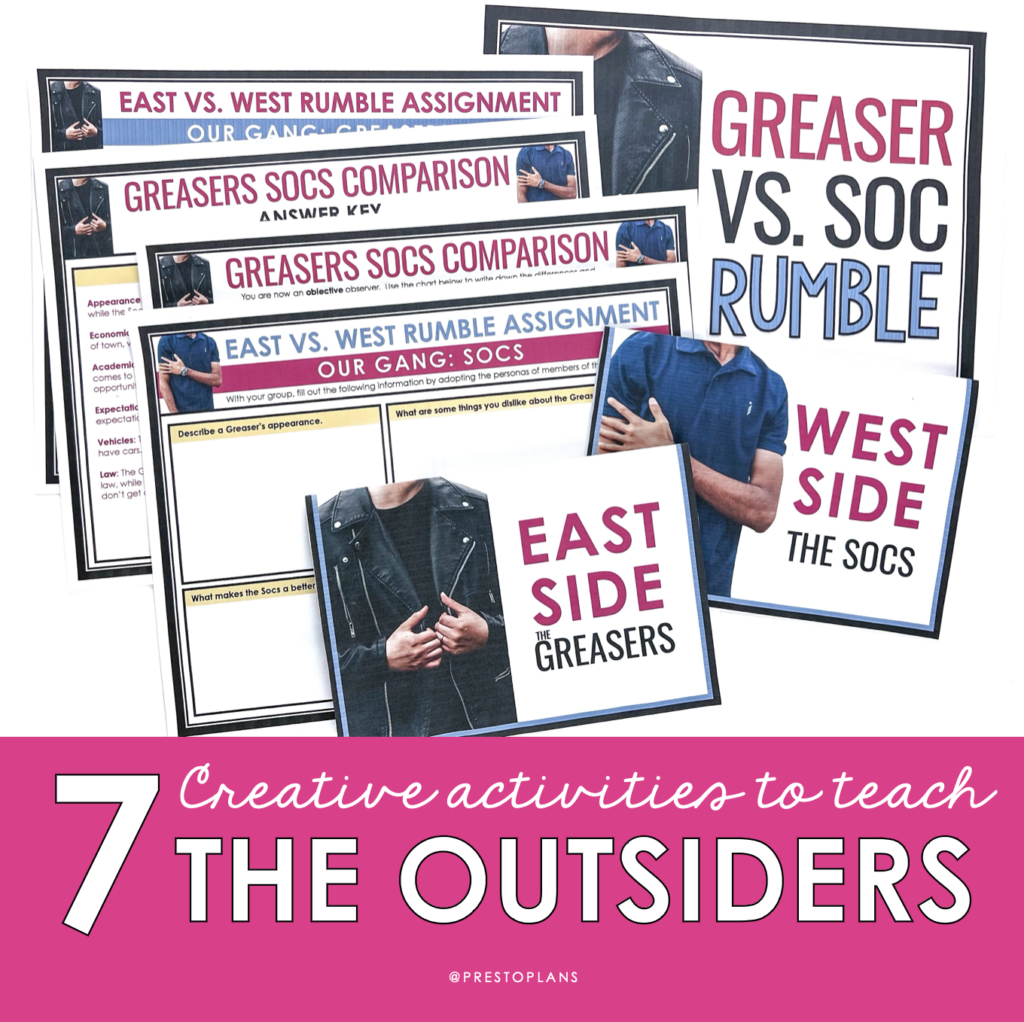 7 Creative Activities to Teach The Outsiders by S.E. Hinton - Presto Plans