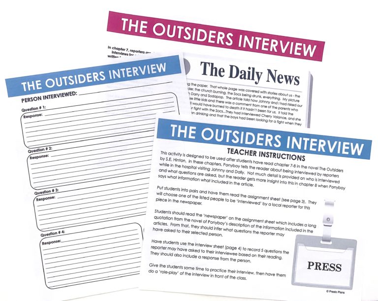 7 Creative Activities to Teach The Outsiders by S.E. Hinton - Presto Plans