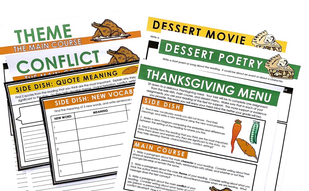 5 Thanksgiving Activities to Use in Middle School ELA - Presto Plans