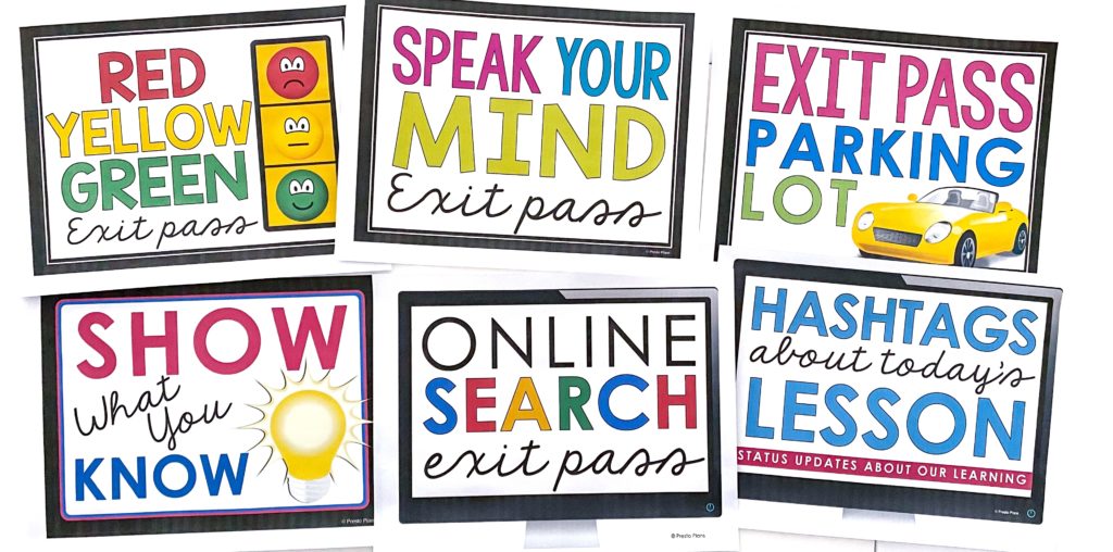 5 Types of Exit Passes to use in the Classroom - Presto Plans