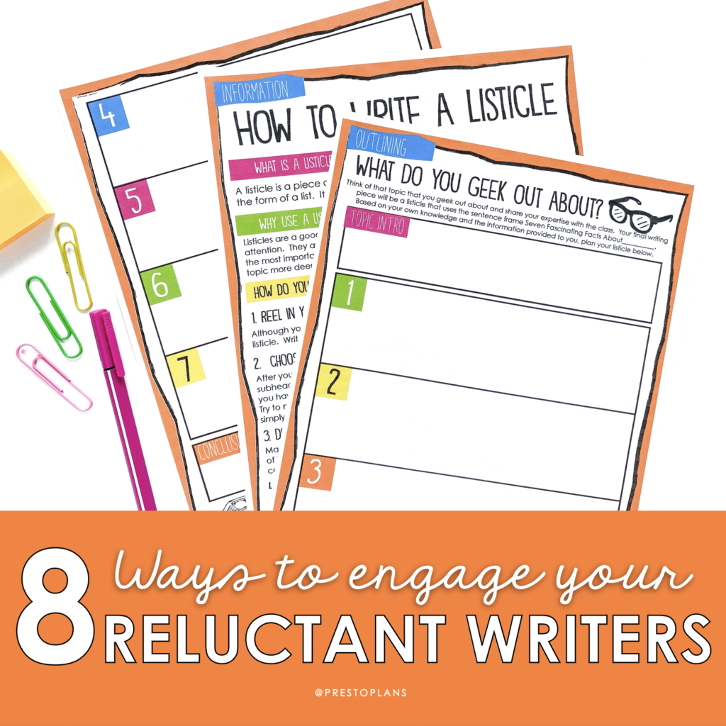 Writing Archives - Presto Plans