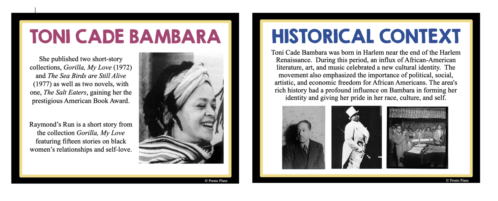 Teaching Raymond's Run by Toni Cade Bambara - Presto Plans