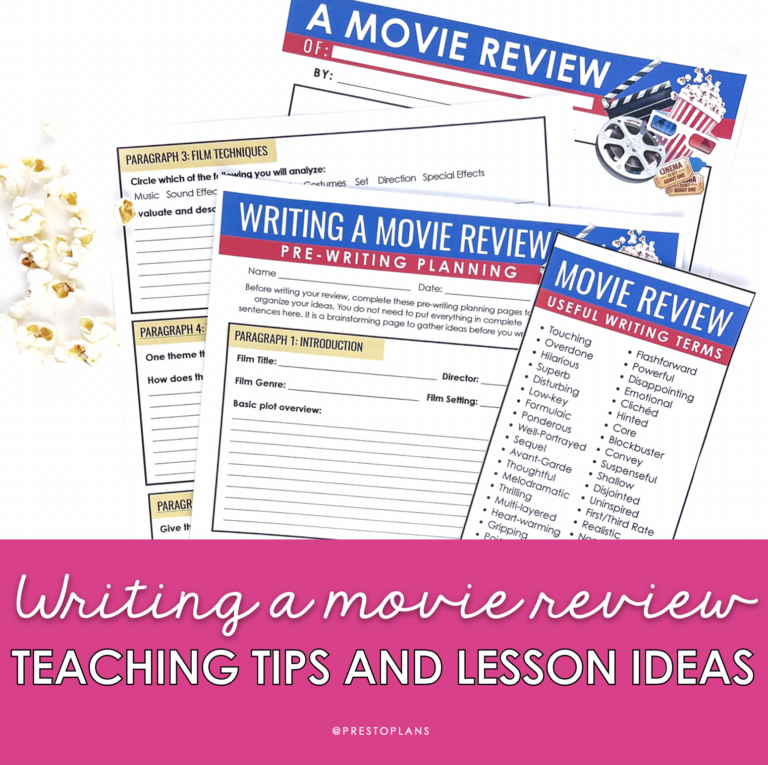 Writing a Movie Review: Teaching Tips and Lesson Ideas - Presto Plans