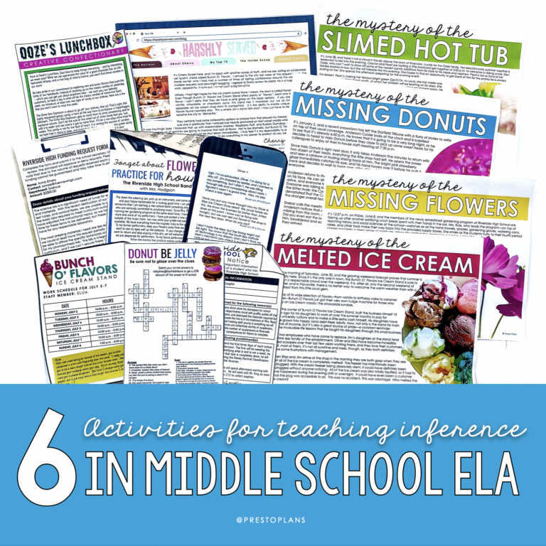 6 Activities for Teaching Inference in Middle School English - Presto Plans