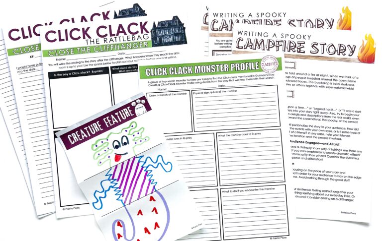 Teaching Click-Clack the Rattlebag by Neil Gaiman - Presto Plans