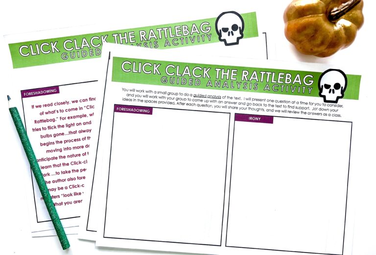 Teaching Click-Clack the Rattlebag by Neil Gaiman - Presto Plans