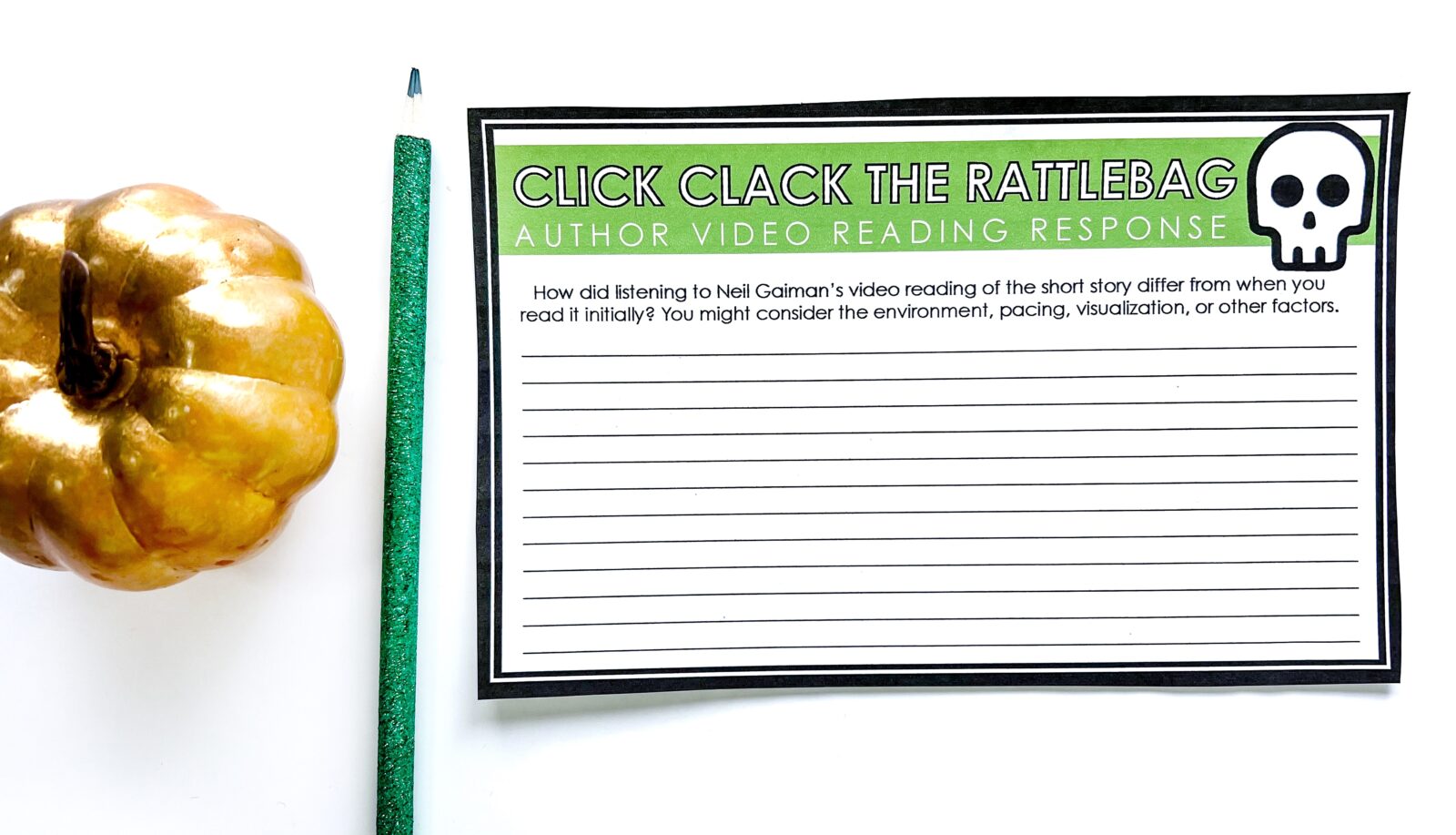 Teaching Click-Clack the Rattlebag by Neil Gaiman - Presto Plans