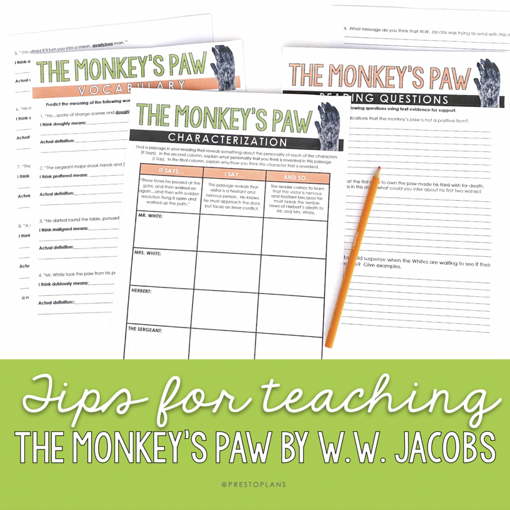 Teaching The Monkey's Paw by W.W. Jacobs - Presto Plans