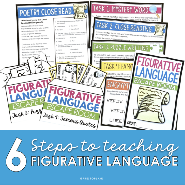 Teaching Figurative Language in Middle School in 6 Steps - Presto Plans