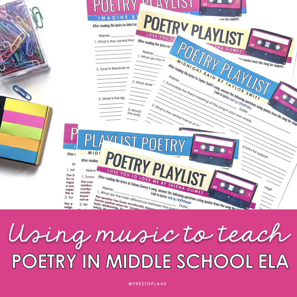 Using Music to Teach Poetry in ELA - Presto Plans