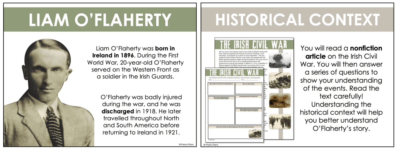 Teaching "The Sniper" by Liam O'Flaherty - Presto Plans