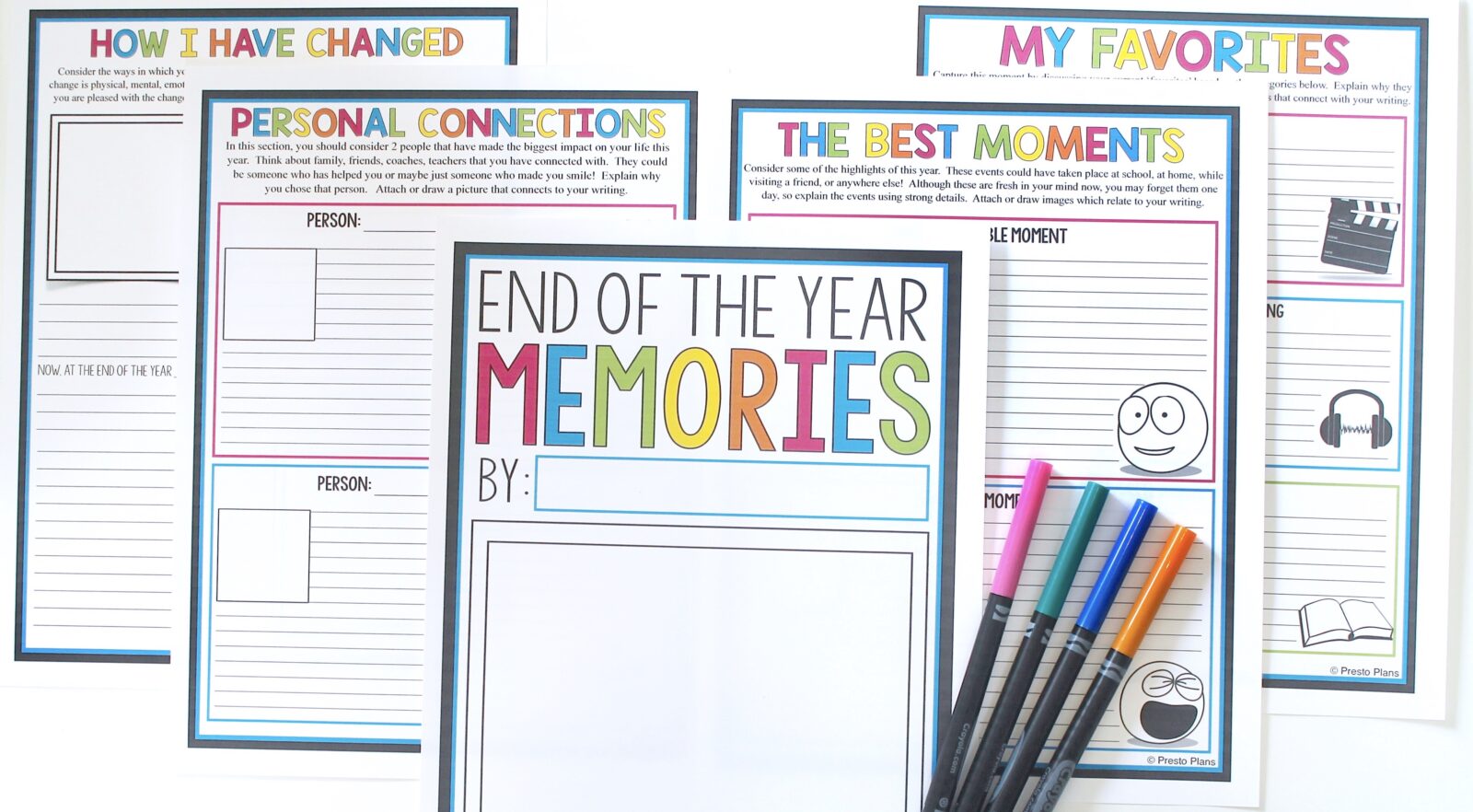 End of the Year Memory Book Activity - Presto Plans