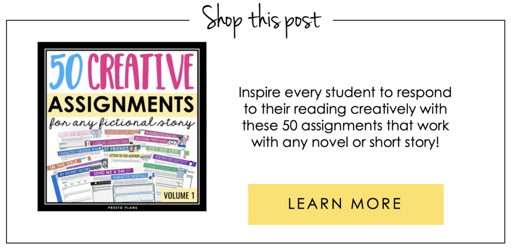 50 Activities You Can Use With Any Novel or Short Story - Presto Plans