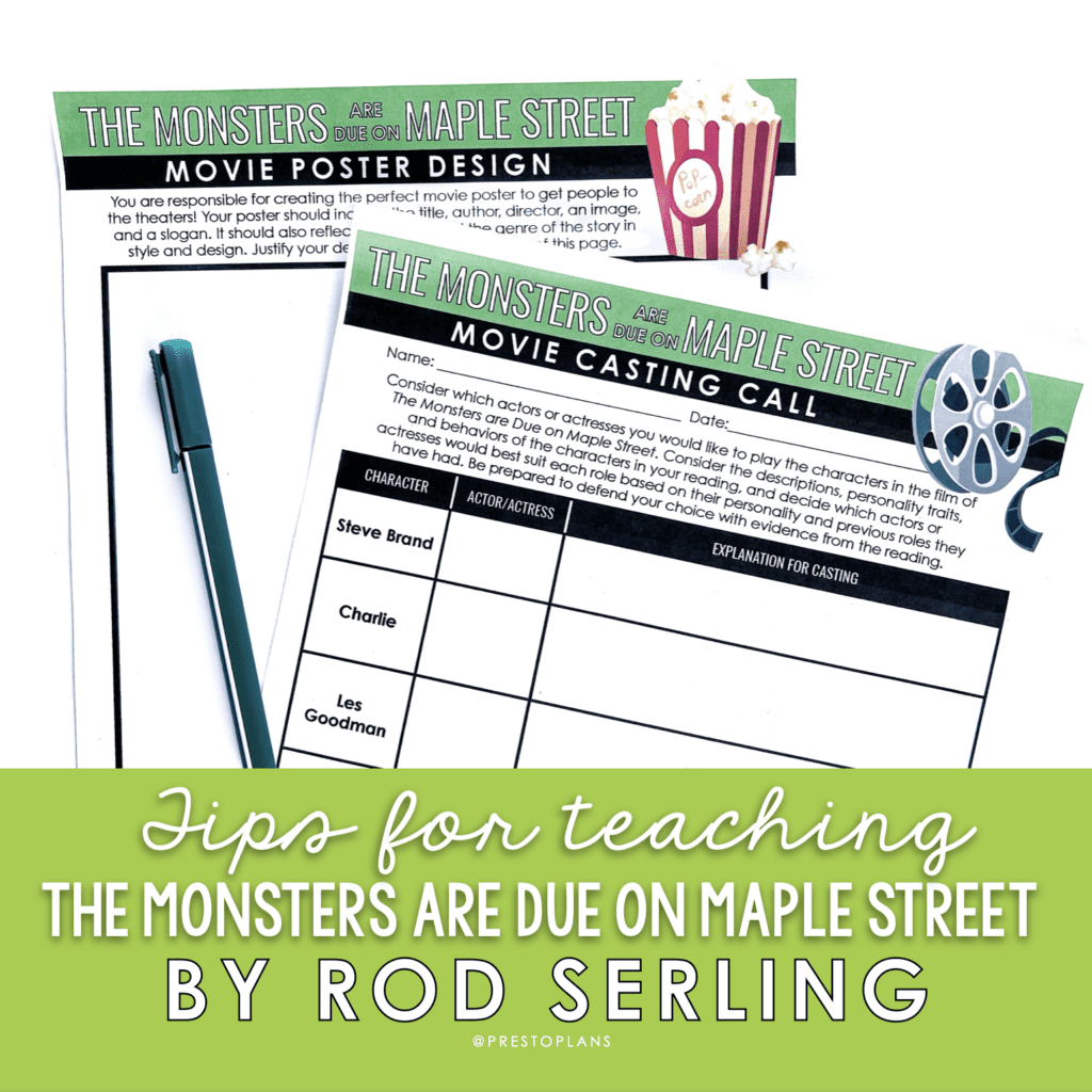 Teaching “The Monsters Are Due on Maple Street” by Rod Serling - Presto ...