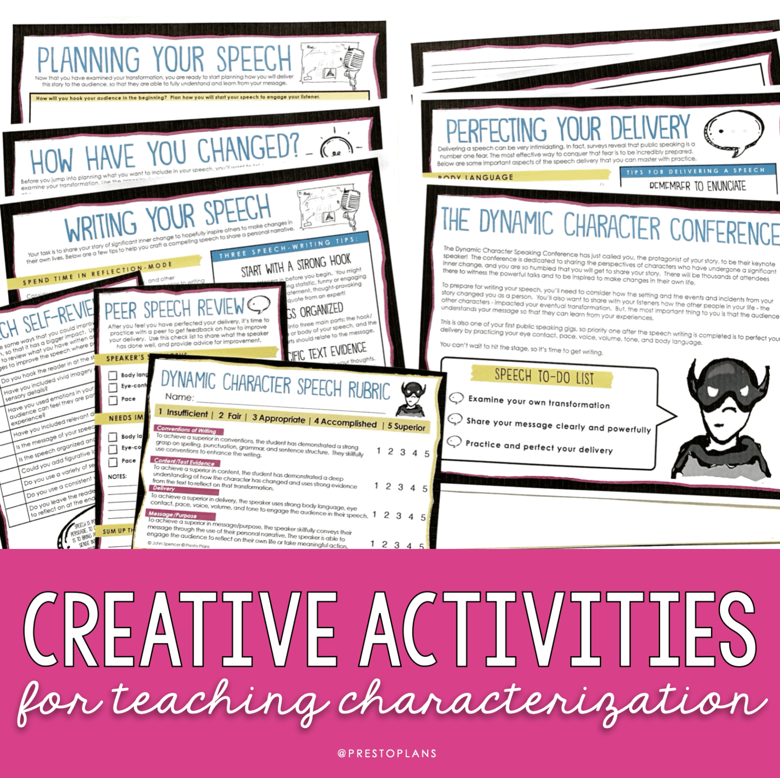 Creative Activities for Teaching Characterization - Presto Plans