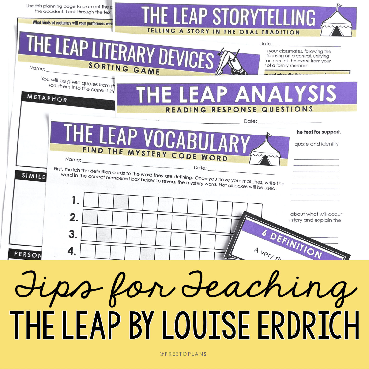 Teaching "The Leap" by Louise Erdrich - Presto Plans
