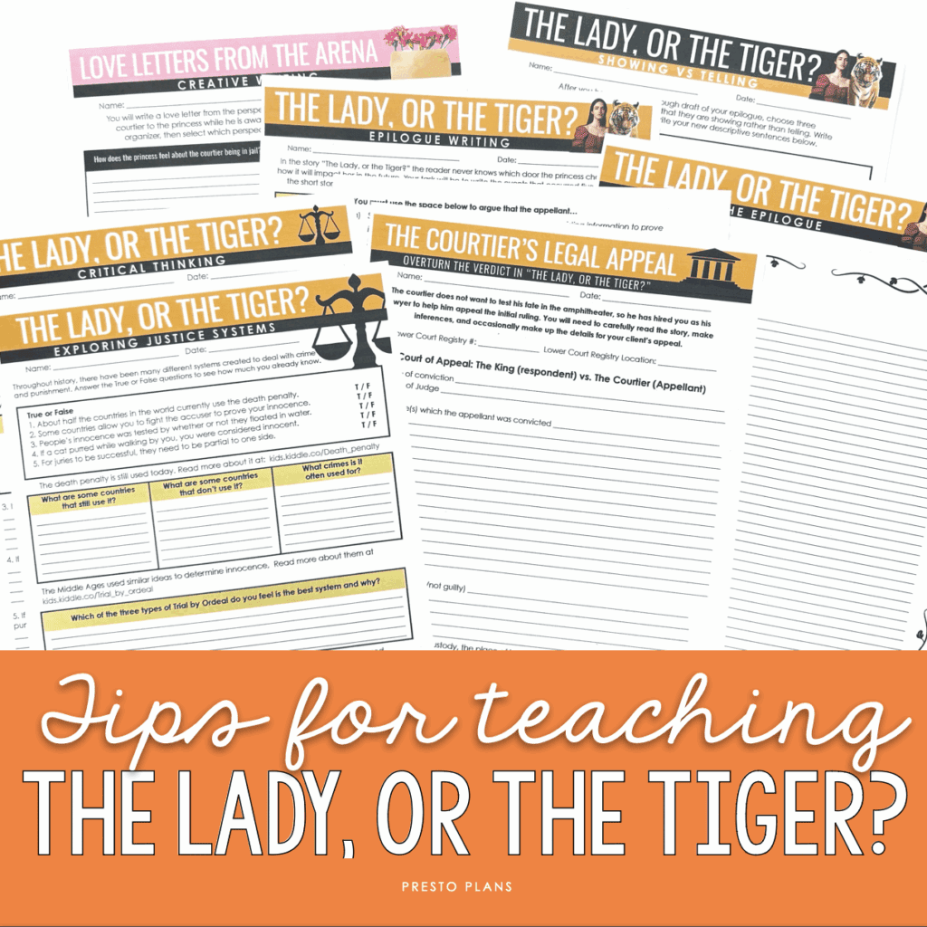 Tips for Teaching “The Lady, or the Tiger?” by Frank Stockton - Presto ...